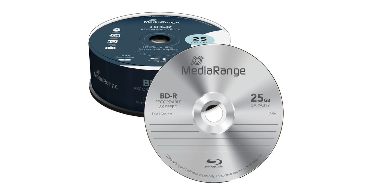 MediaRange MR514 disco blu-ray lectura/escritura (BD) BD-R 25 GB 25 ...