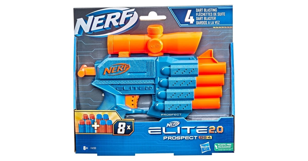 Nerf Nerf Elite 2.0 Prospect QS-4, Pistola Nerf Azul-gris/Naranja