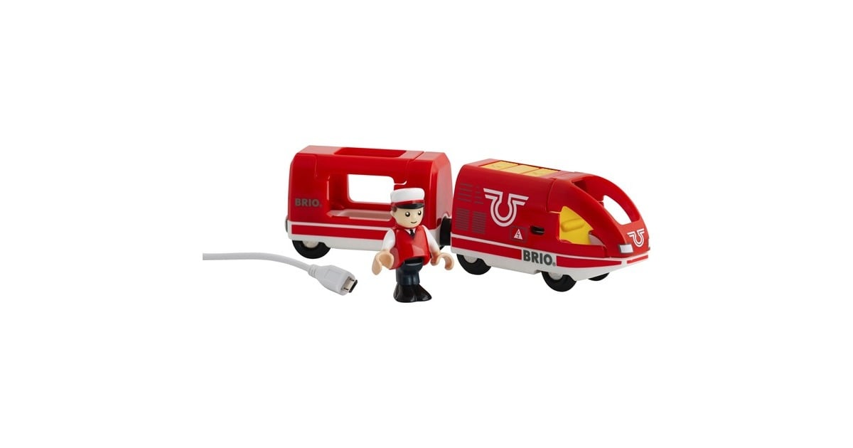 BRIO World 33746 Tren de viajeros recargable, Vehículo de juguete rojo ...