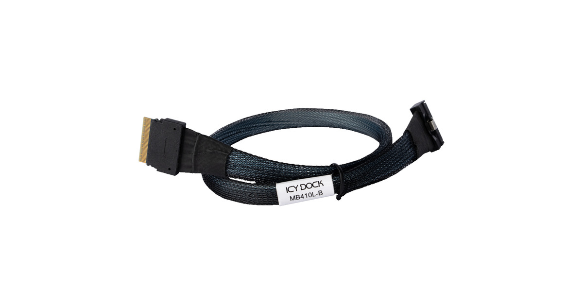 ICY BOX Cable MCIO x8 SFF-TA-1016 > SlimSAS x8 SFF-8654 negro