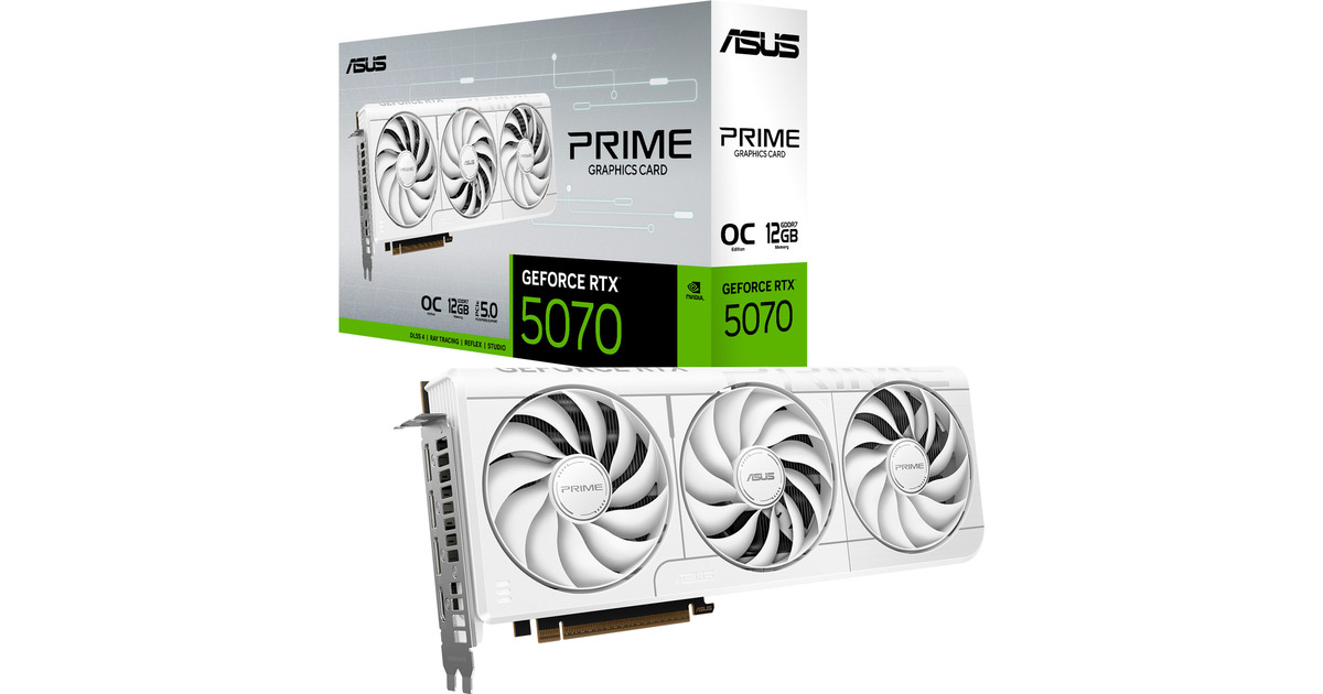 ASUS GeForce RTX 5070 PRIME OC WHITE, Tarjeta gráfica blanco