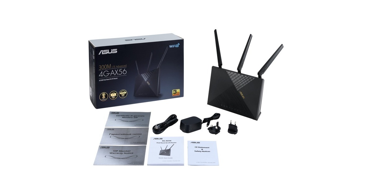 ASUS 4G-AX56 router inalámbrico Gigabit Ethernet Doble banda (2,4 GHz ...