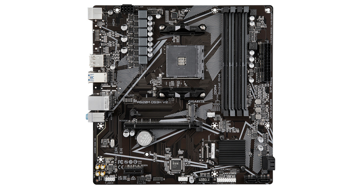 GIGABYTE Placa base A520M DS3H V2 - Soporta CPUs AMD Ryzen serie 5000 ...