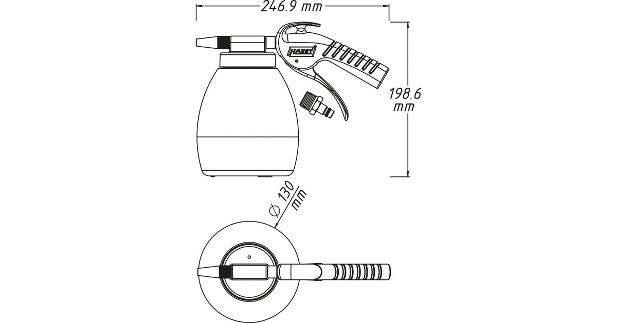 Hazet 9045P-1, Pistola de chorro negro/blanco