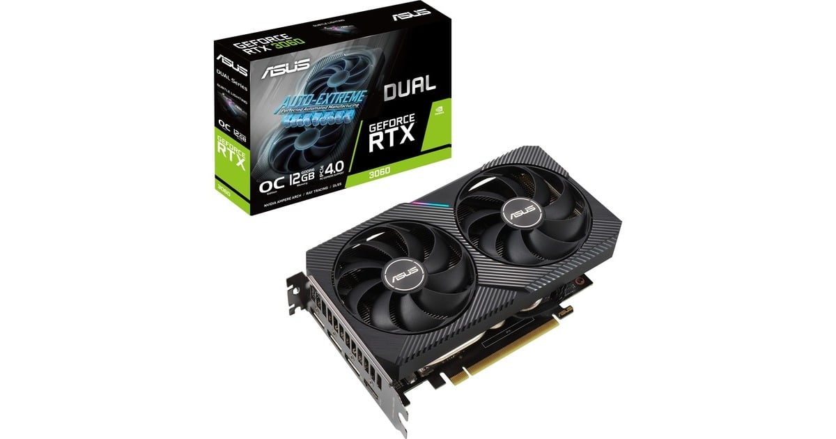 ASUS Dual -RTX3060-O12G-V2 NVIDIA GeForce RTX 3060 12 GB GDDR6, Tarjeta ...