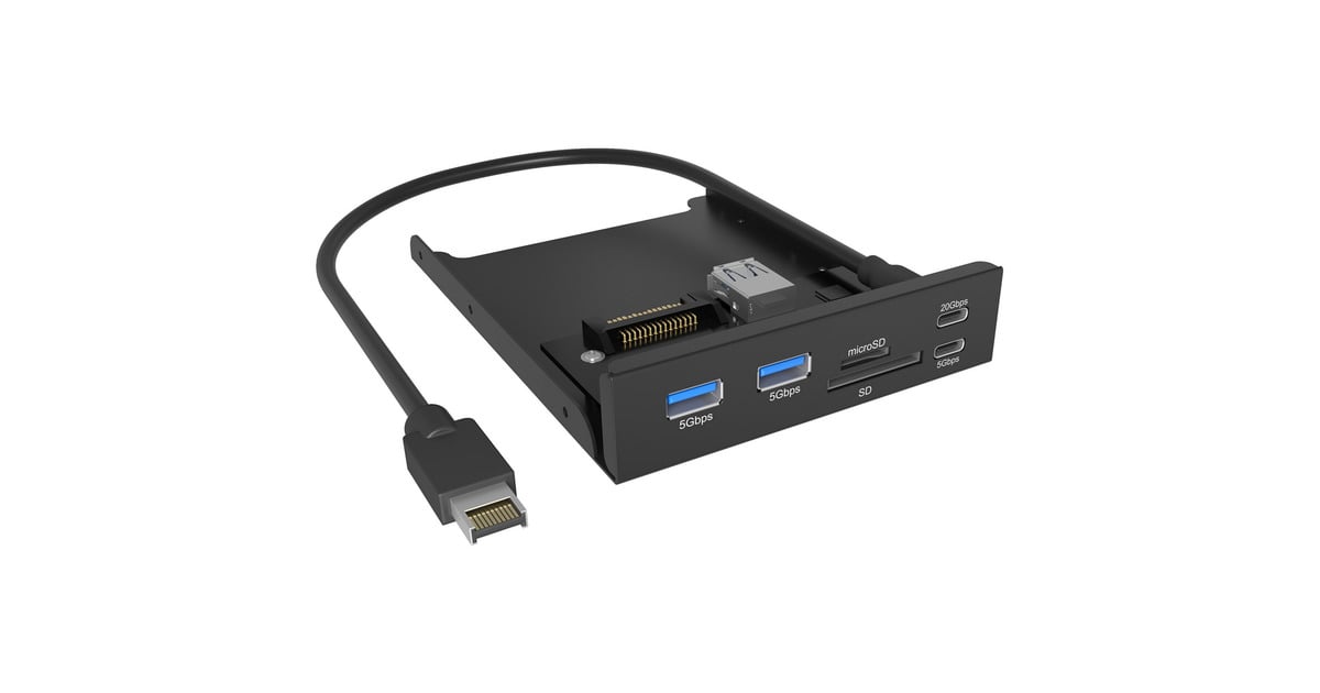 ICY BOX IB-HUB1419-i3 8,89 cm (3.5") Negro, Adaptador negro, 8,89 cm (3 ...