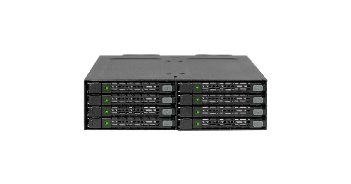 Icy Dock MB998SP-B unidad de disco multiple Negro, Chasis ...