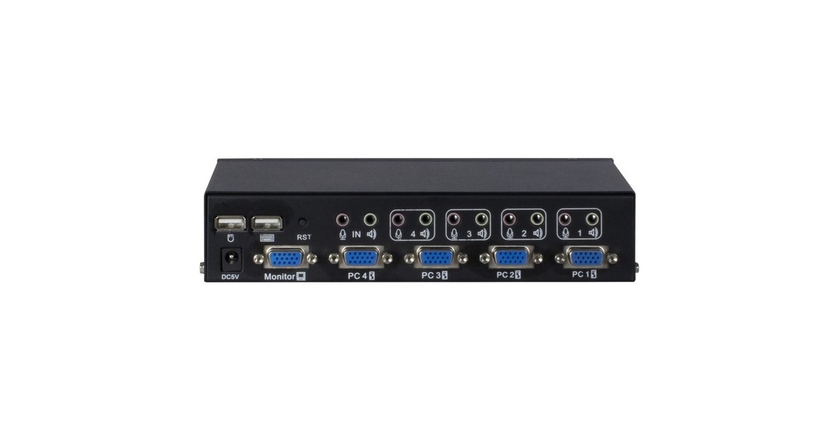Inter-Tech KVM-AS-41UA interruptor KVM Negro, Switch KVM 1920 x 1440 ...