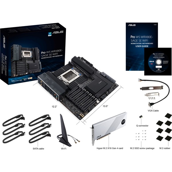 ASUS WRX80E-SAGE SE WIFI AMD WRX80 Socket SP3 ATX extendida, Placa base ...