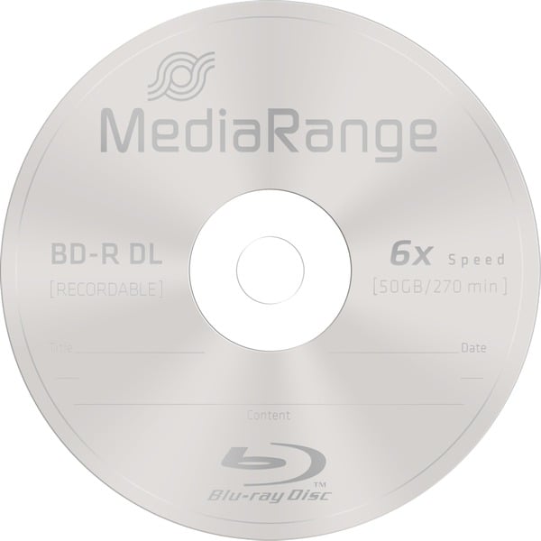 MediaRange MR508 disco blu-ray lectura/escritura (BD) BD-R DL 50 GB 25 pieza(s), Discos Blu-ray ...
