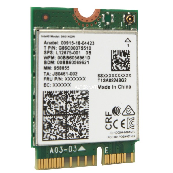 Intel® 9461.NGWG.NV adaptador y tarjeta de red Interno WLAN 433 Mbit/s ...