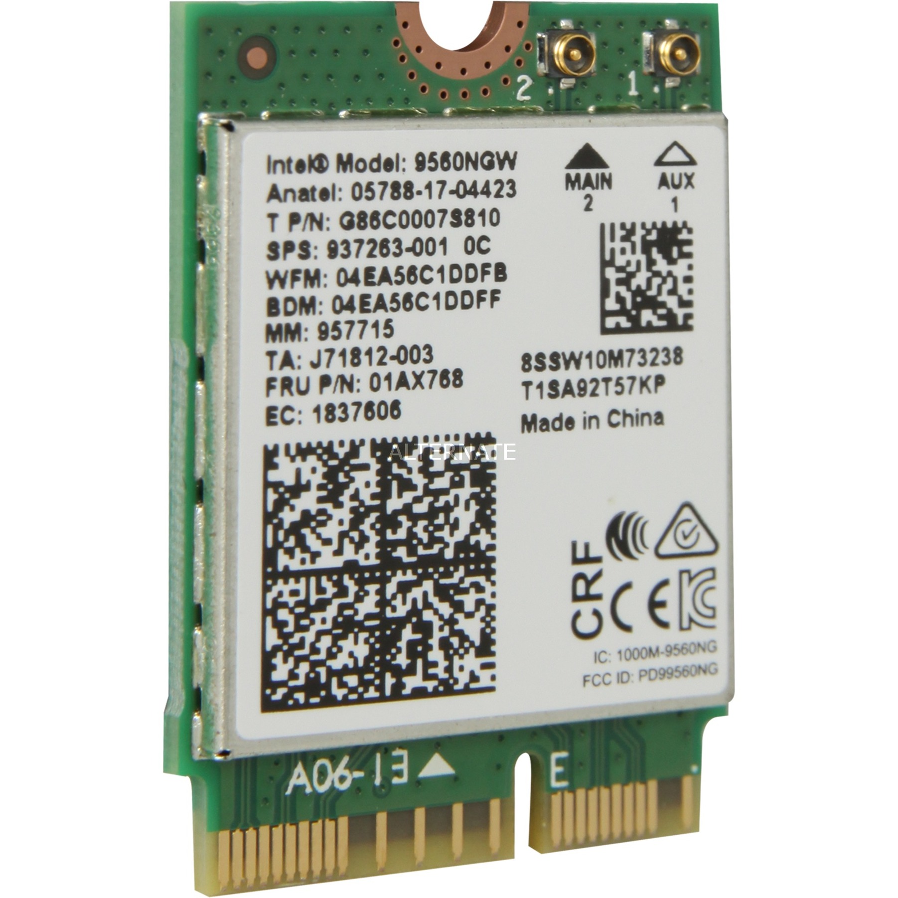 Intel® Wireless-AC 9560 Interno WLAN / Bluetooth 1730 Mbit/s, Adaptador ...